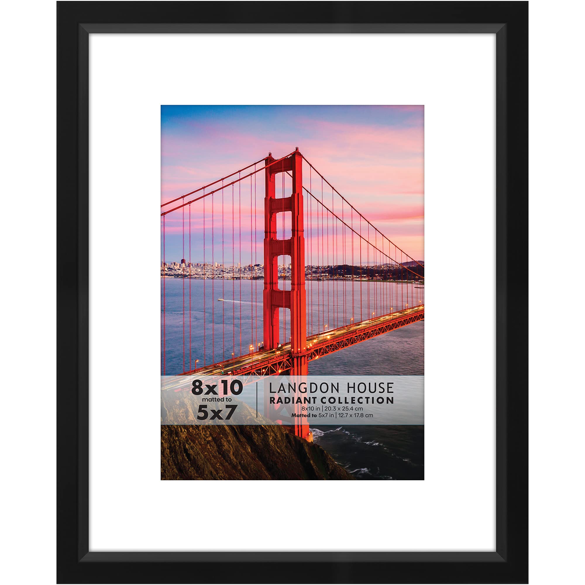 Langdon House 8x10 Eggshell Blue Real Wood Picture Frames with Gold ...