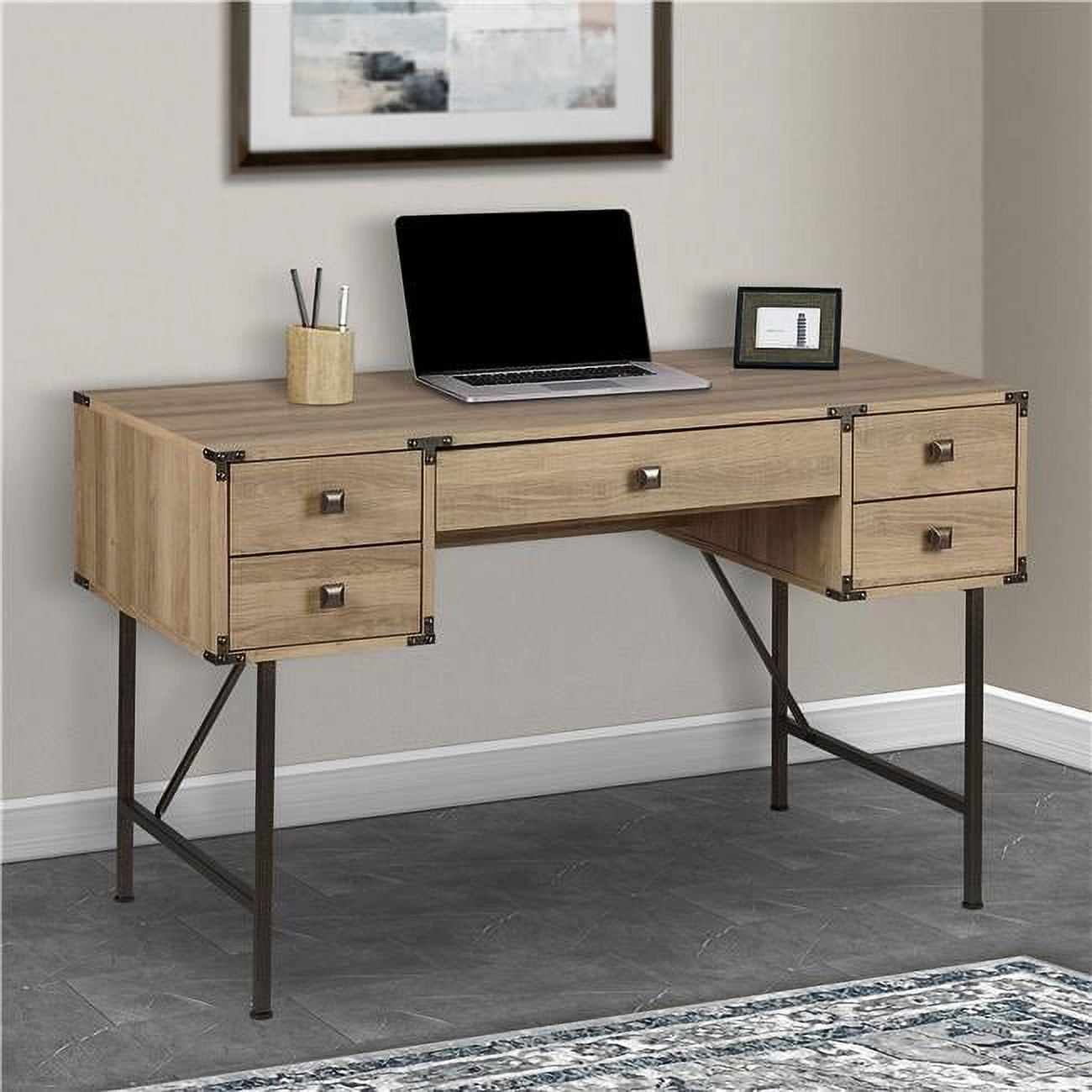 Langer Light Oak Writing Desk - Walmart.com