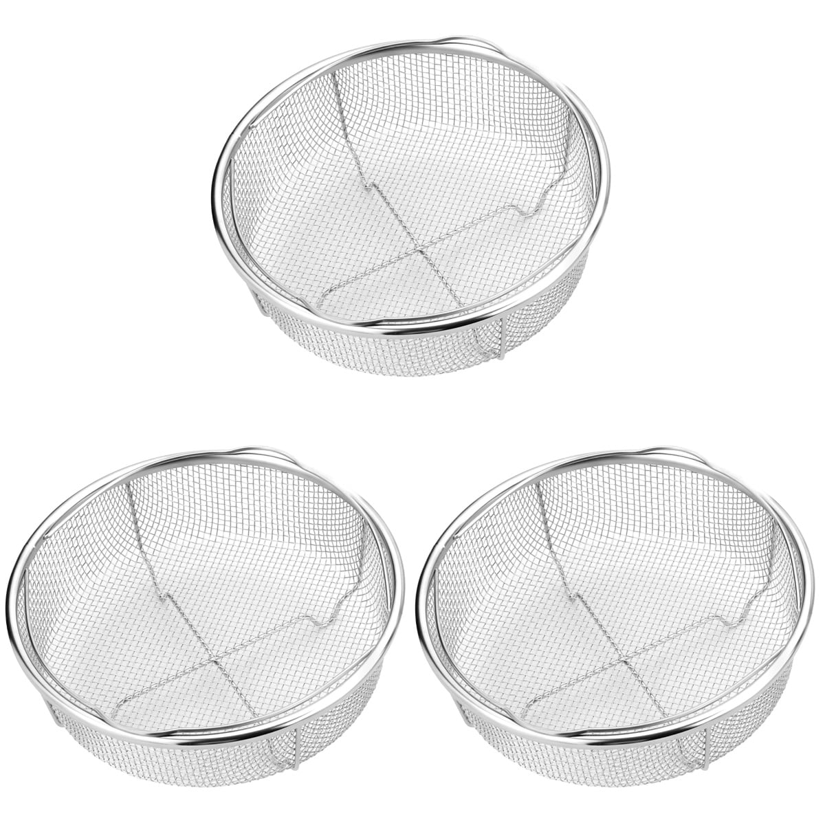 Langeriy 3pcs Stainless Steel Drain Basket Fruits Washing Basket Handle ...