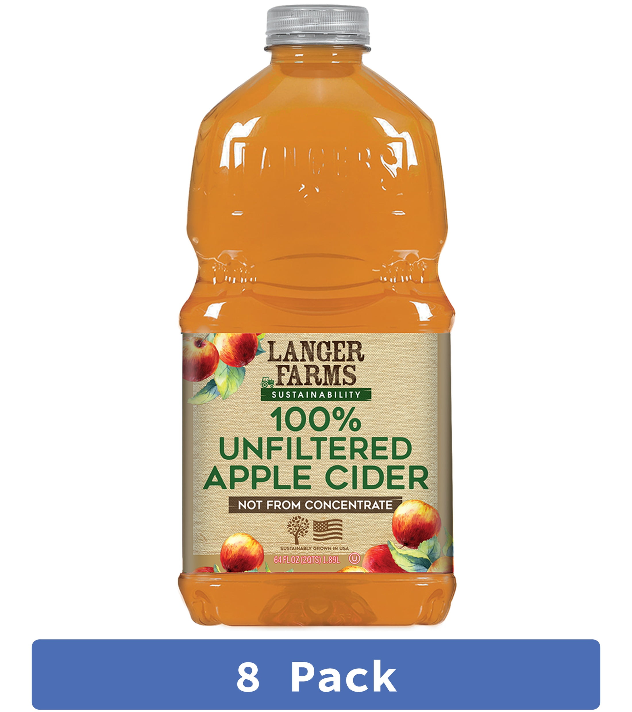 Langers Unfiltered Apple Cider Juice 64 oz (Pack of 8) - Walmart.com