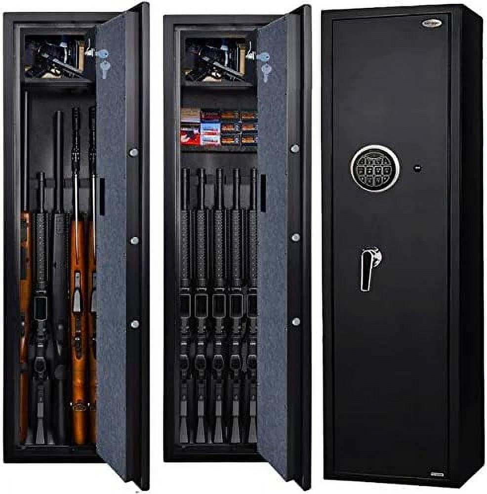 Langger V Gun Safe for Rifle, Upgraded Quick Access 5-6 Gun Large Rifle ...