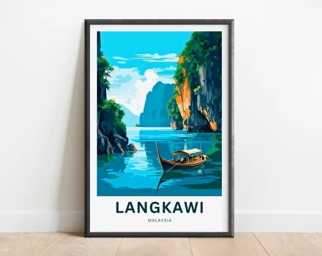 Langkawi Travel Print - Langkawi Poster, Malaysia Wall Art NO FRAMED ...