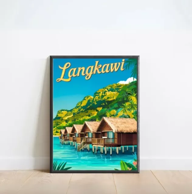 Langkawi Vintage Travel Poster - Langkawi Print, Malaysia Wall Art NO ...