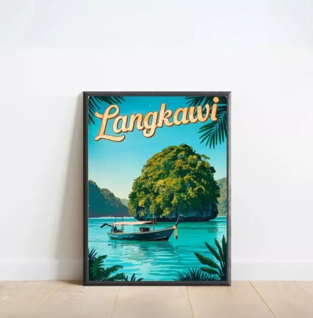 Langkawi Vintage Travel Poster - Langkawi Print, Malaysia Wall Art NO ...