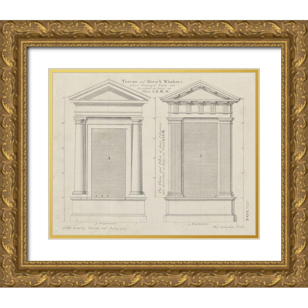 Langley 14x12 Gold Ornate Wood Framed with Double Matting Museum Art ...