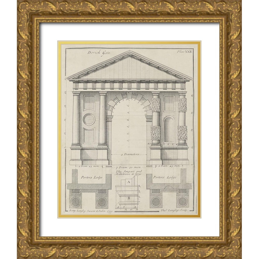 Langley 15x18 Gold Ornate Wood Framed with Double Matting Museum Art ...