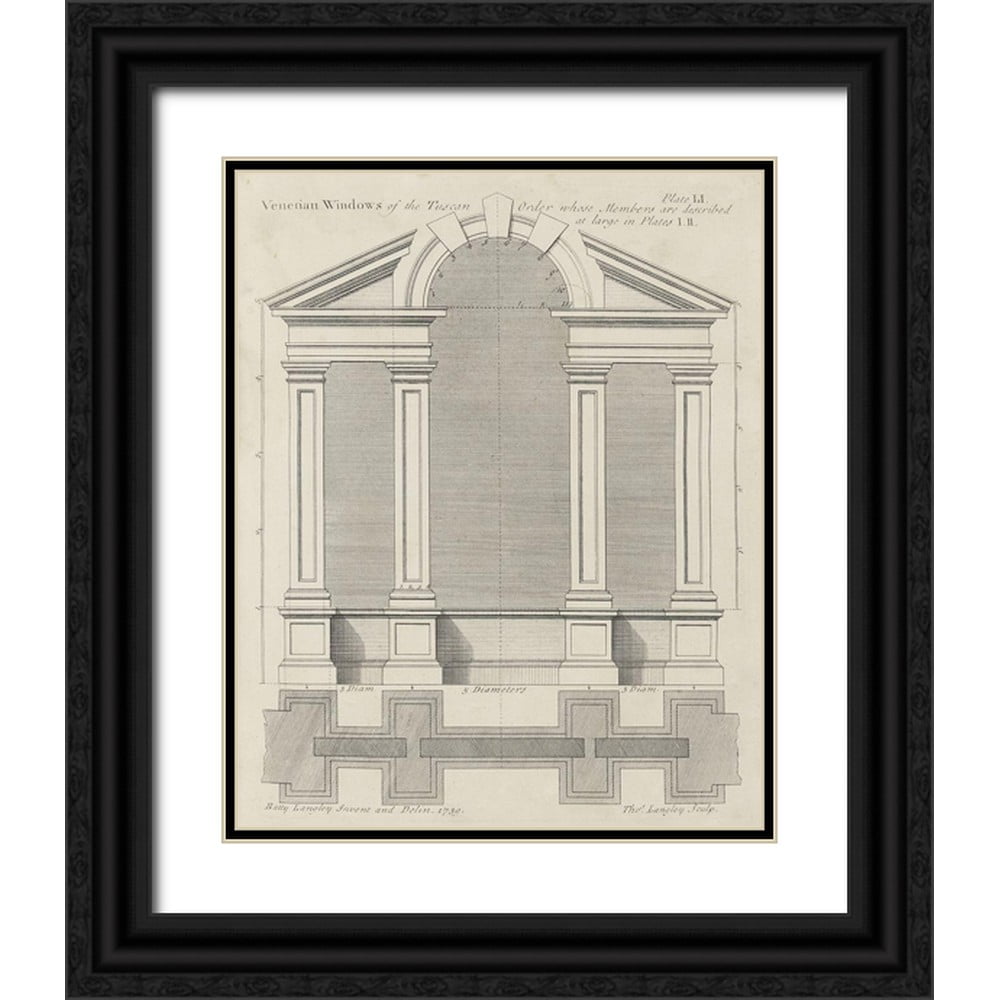 Langley 26x32 Black Ornate Wood Framed with Double Matting Museum Art ...