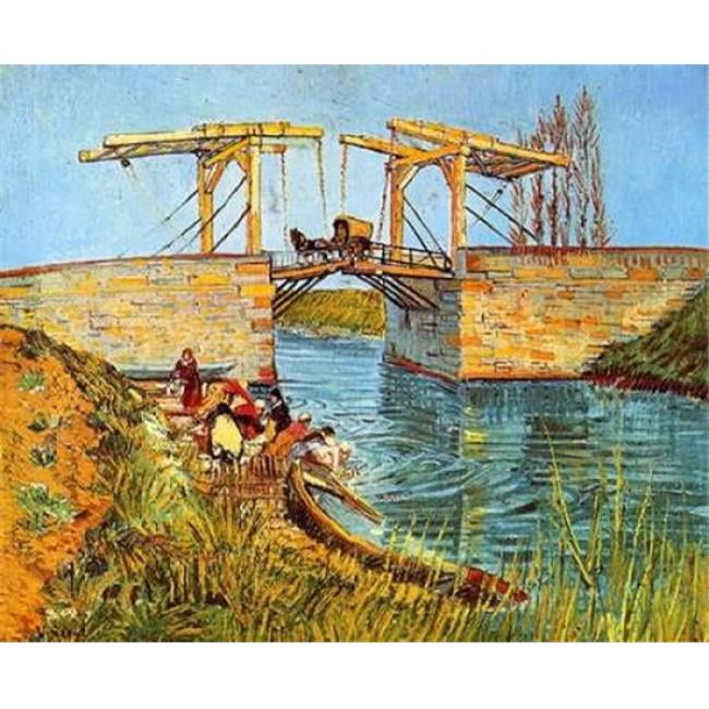 Langlois Bridge Women Washing Poster Print by Vincent Van Gogh - 10 x ...