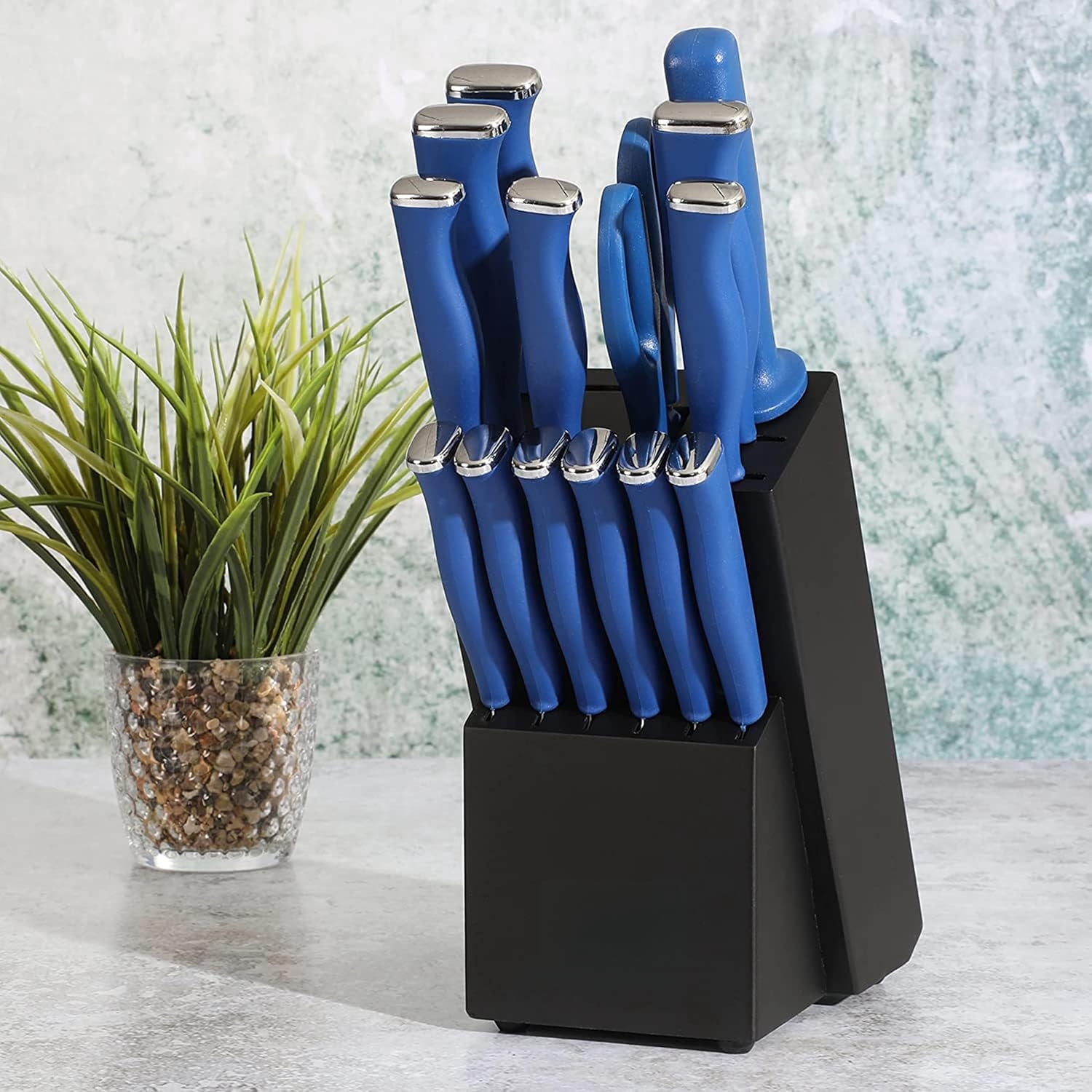 Langmore 15-Piece Stainless Steel Cutlery Knife Block Set with Classic ...