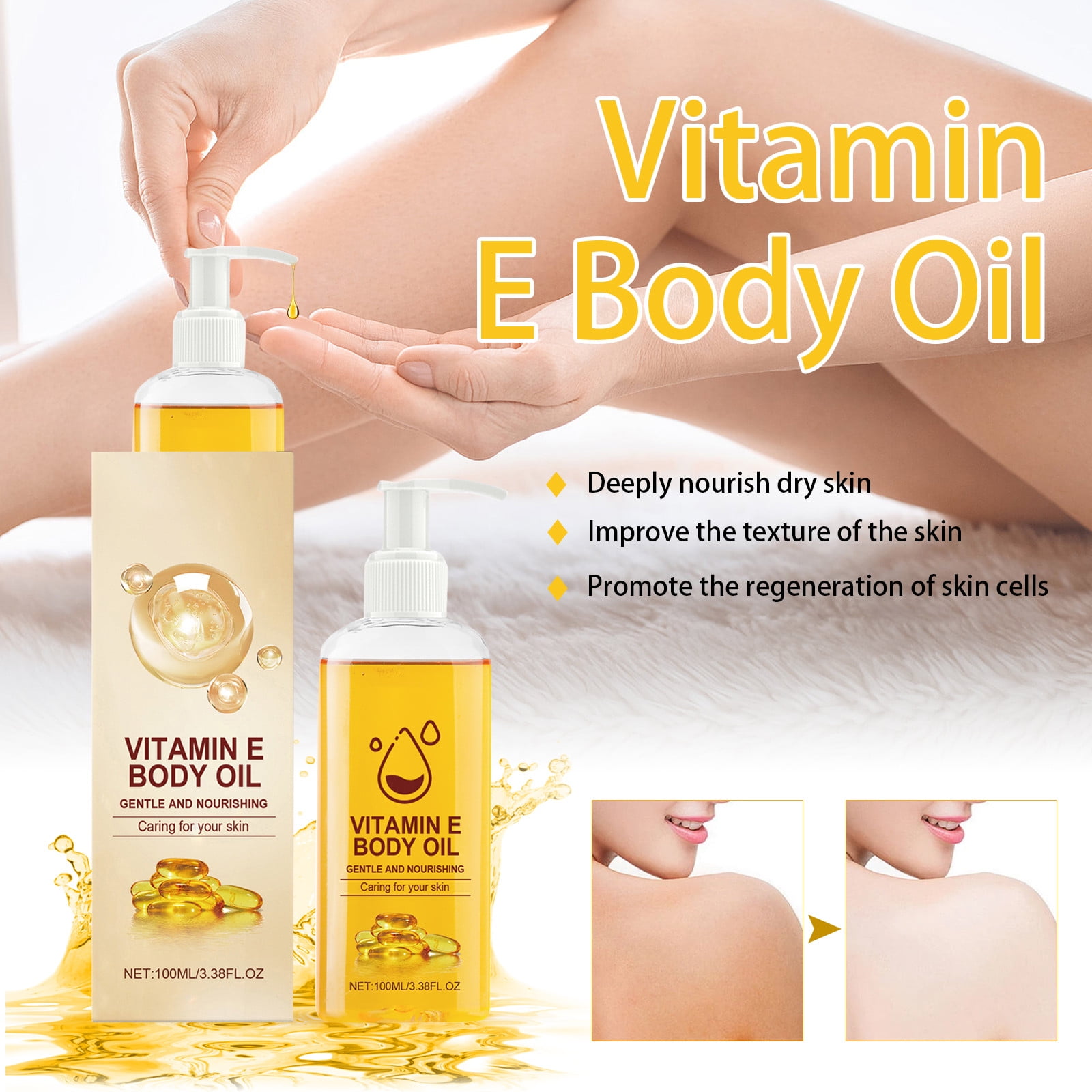 Langruiwanju Save! NutricióN E Aceite Corporal, Crema Hidratante Corporal, Aceite Corporal ...