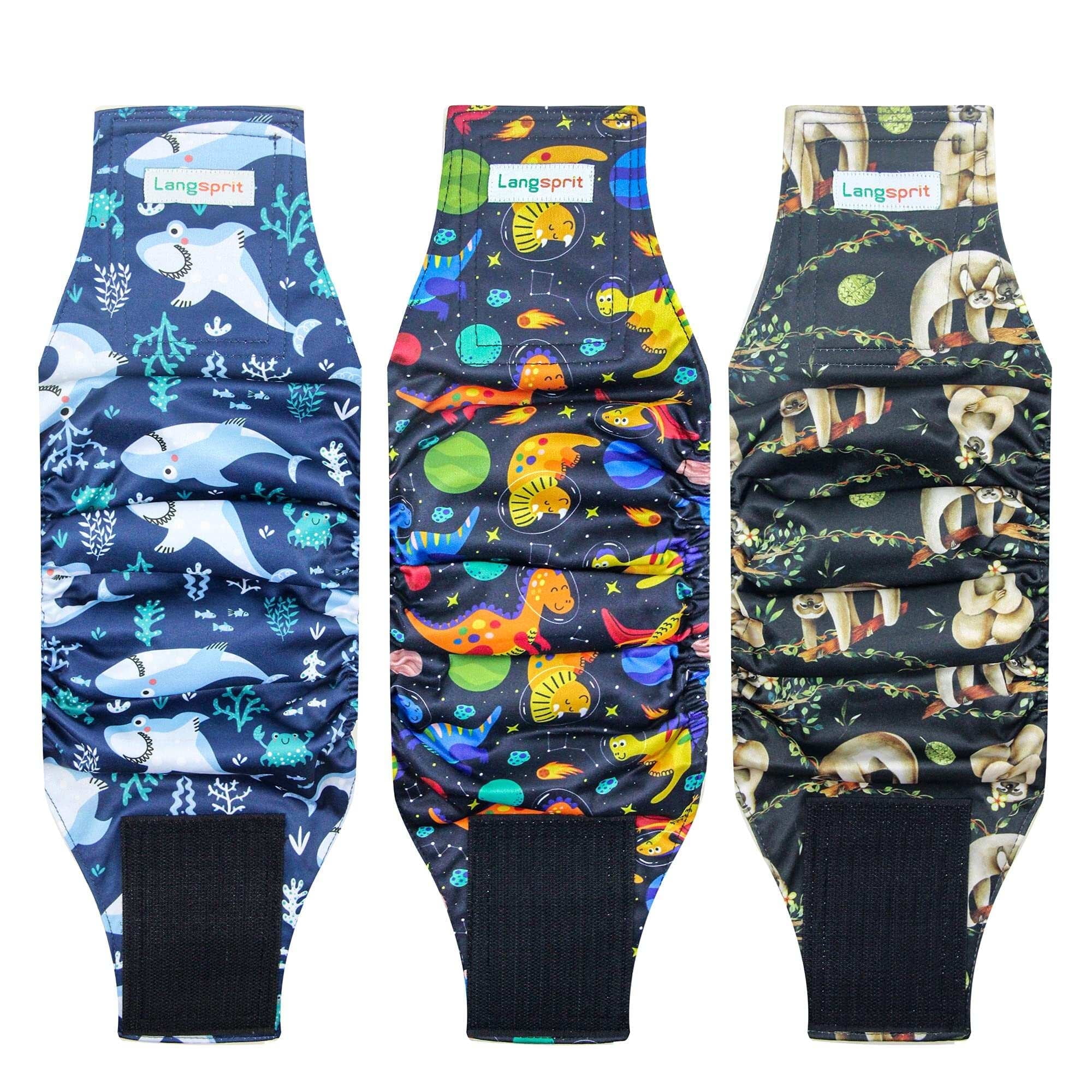 Langsprit Male Belly Bands for Dogs (Pack of 3) - High Absorbing Dog ...