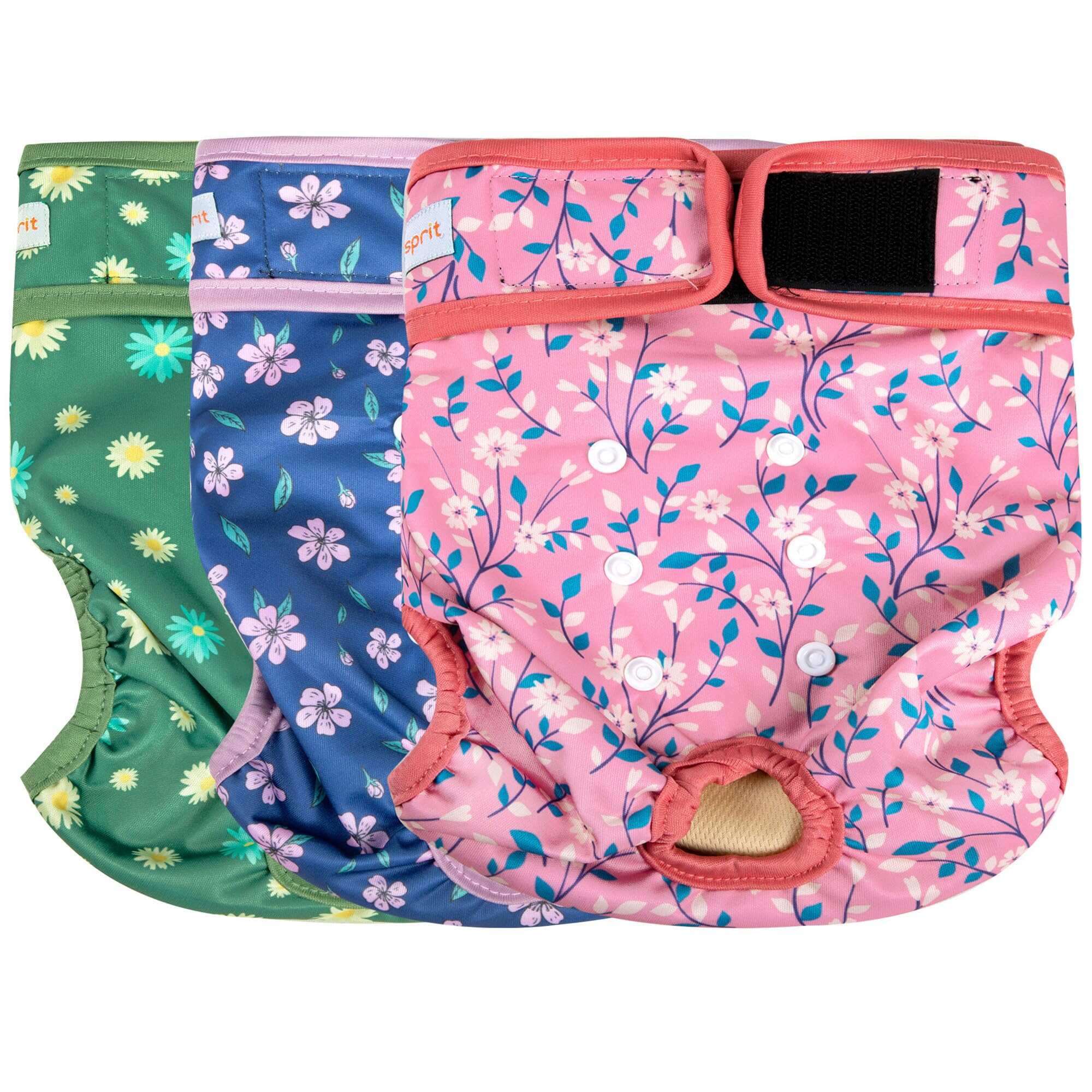 Langsprit Washable Female Dog Diapers (3 Pack) - No Leak Reusable ...