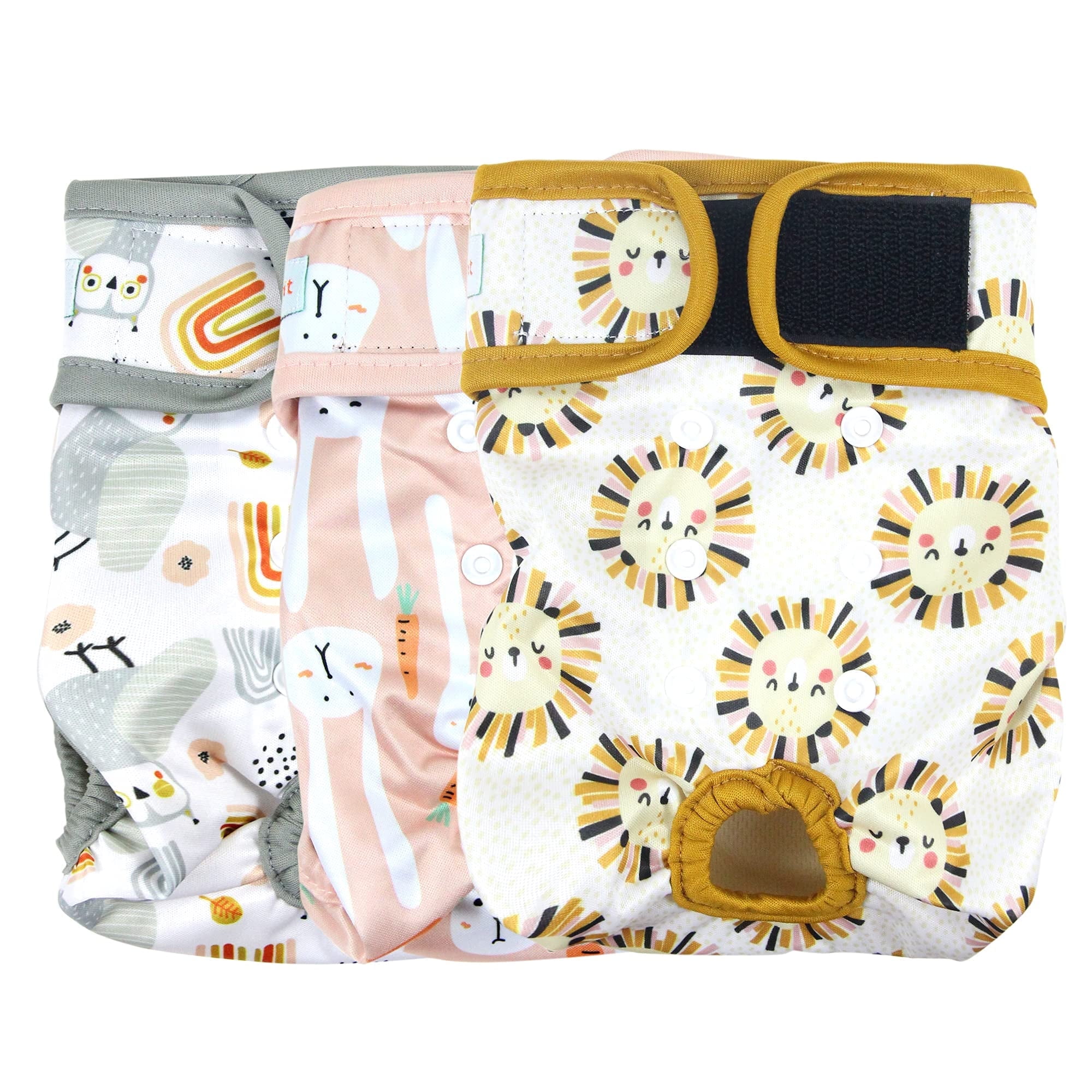 Langsprit Washable Dog Diapers (3 Pack) - Reusable, Highly Absorbent ...