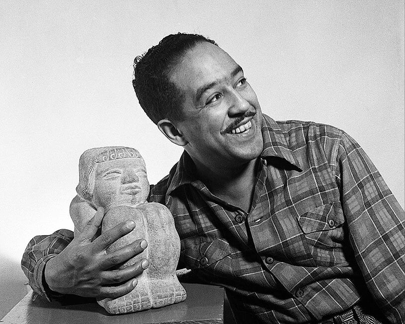 Langston Hughes Portrait by Gordon Parks Style - A - 12x18 Inch ...