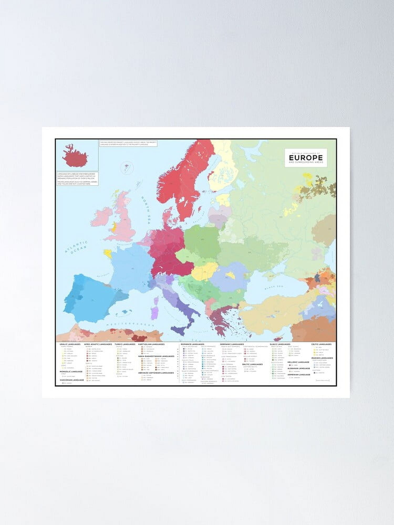 Language Map of Europe Poster - Walmart.com
