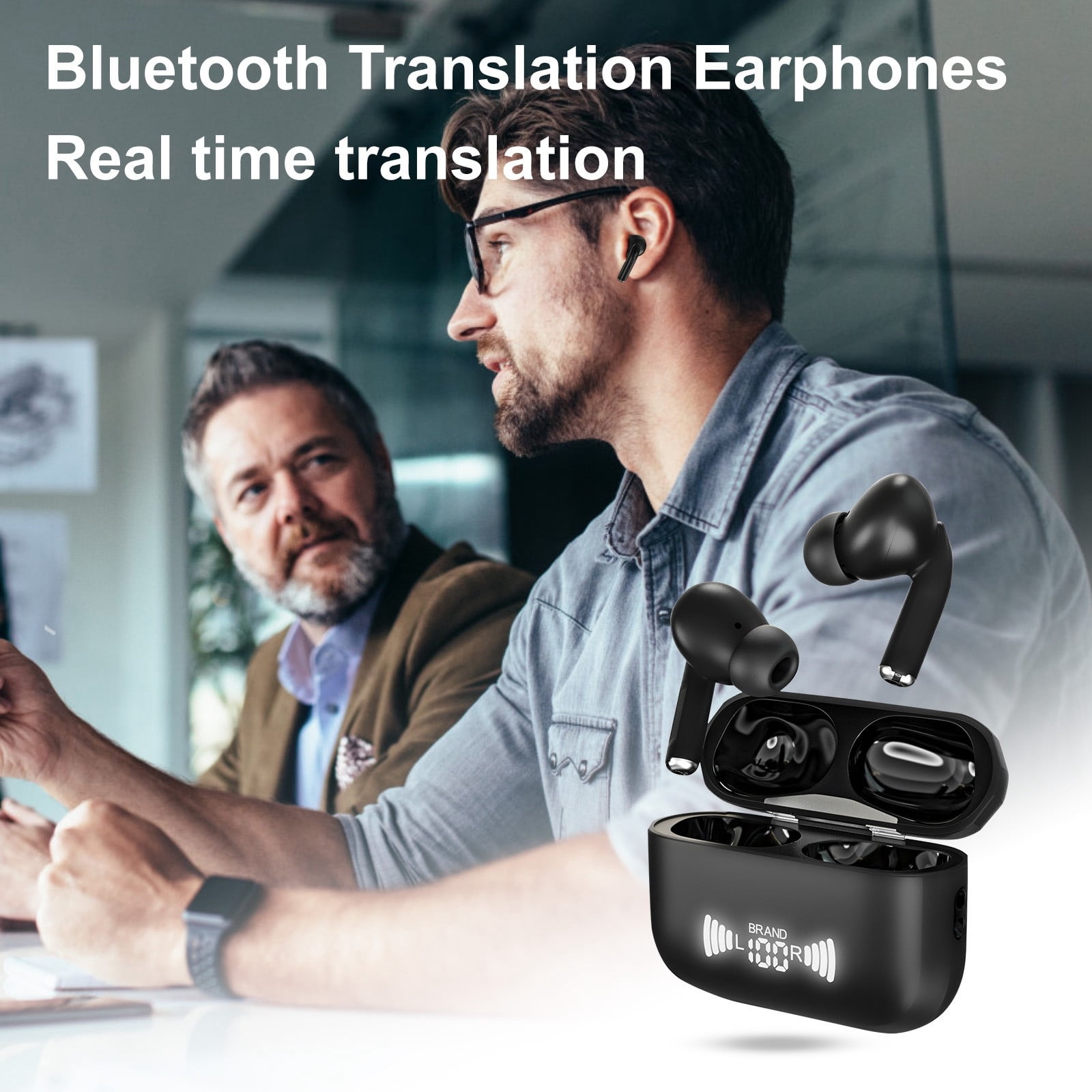 Language Translation Earbuds Translator In Real Time 0.5S,Two-Way Translator Device With APP For ...