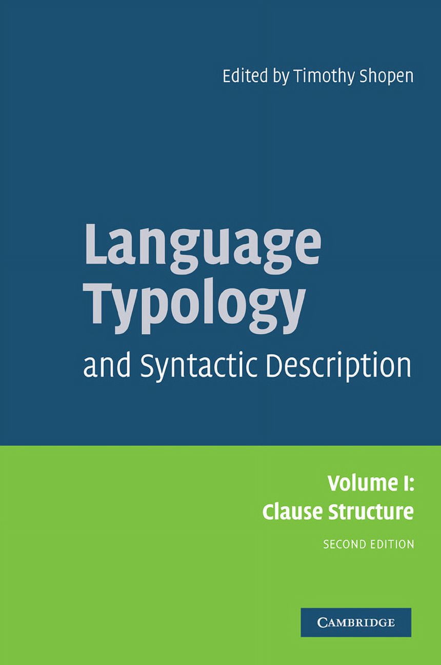 Language Typology And Syntactic Descriptio Language Typology And Syntactic Description Volume 1