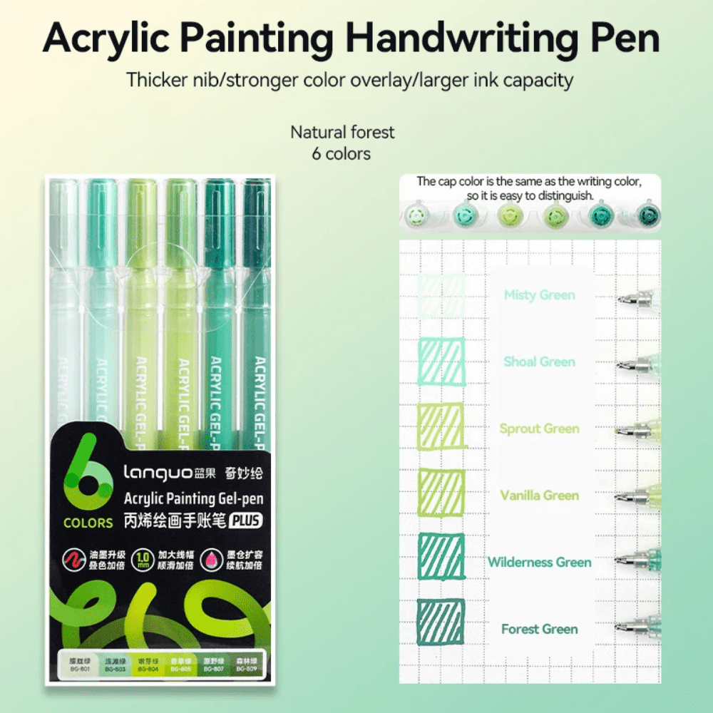 Languo 90 Colors Painting Acrylic Gel Pens Large Capacity Ink Pen for ...