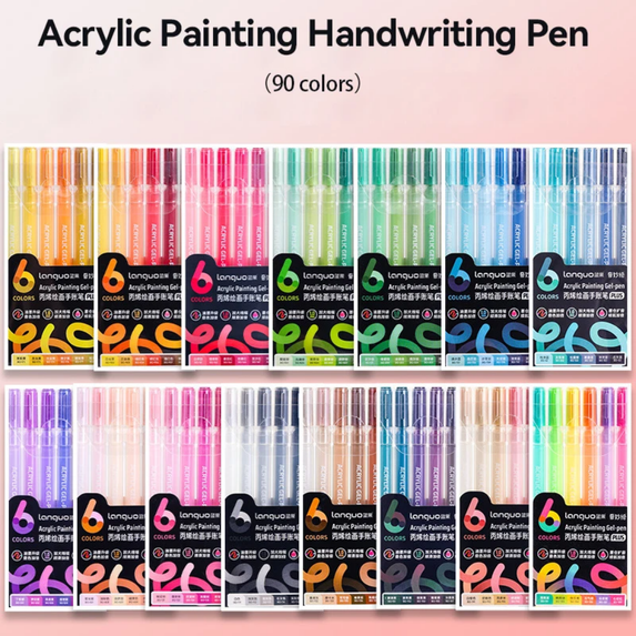 Languo 90 Colors Painting Acrylic Gel Pens Large Capacity Ink Pen for ...