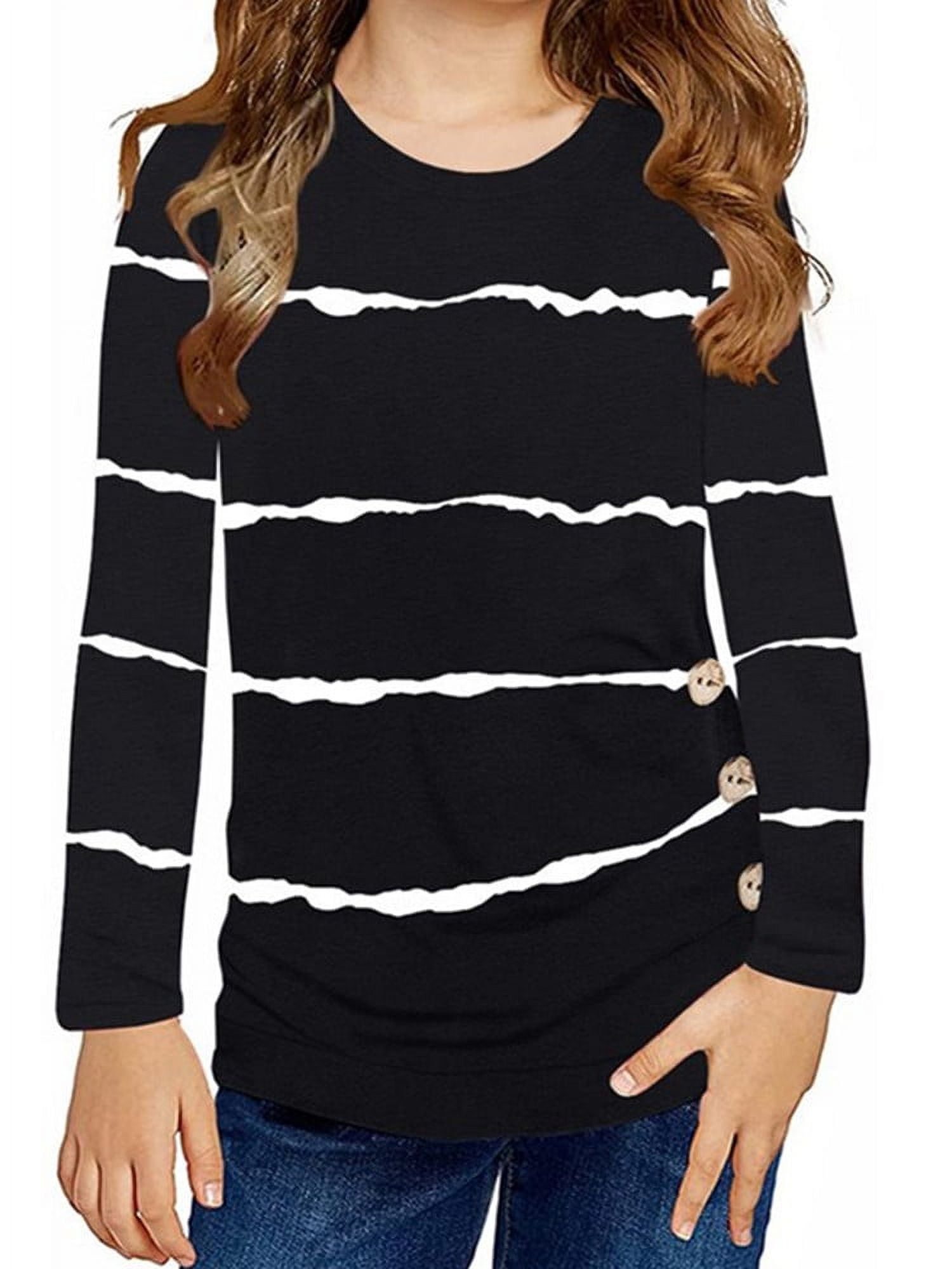 Langwyqu Youth Clothes: Young Girls' Tie Dye Striped Long Sleeve Tunic ...