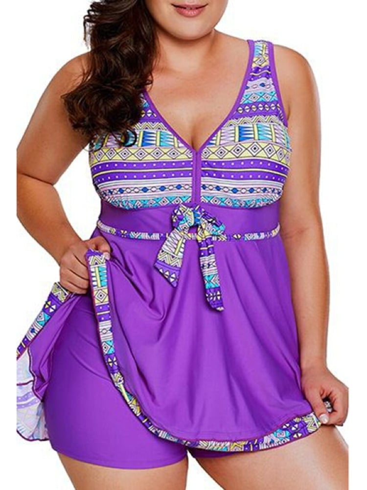 Langwyqu Plus Size Women's Bathing Suit: 2 Piece Summer Swimsuit and ...