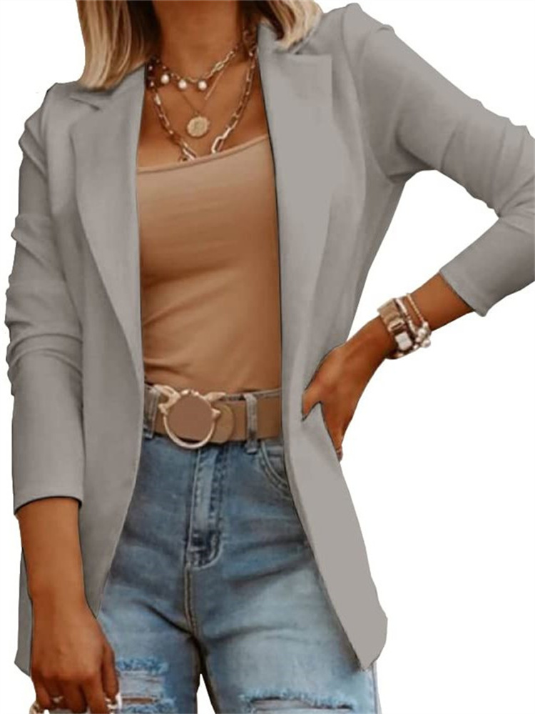 Aulin Collection Women's Casual Work Solid Color Knit Blazer - Walmart.com