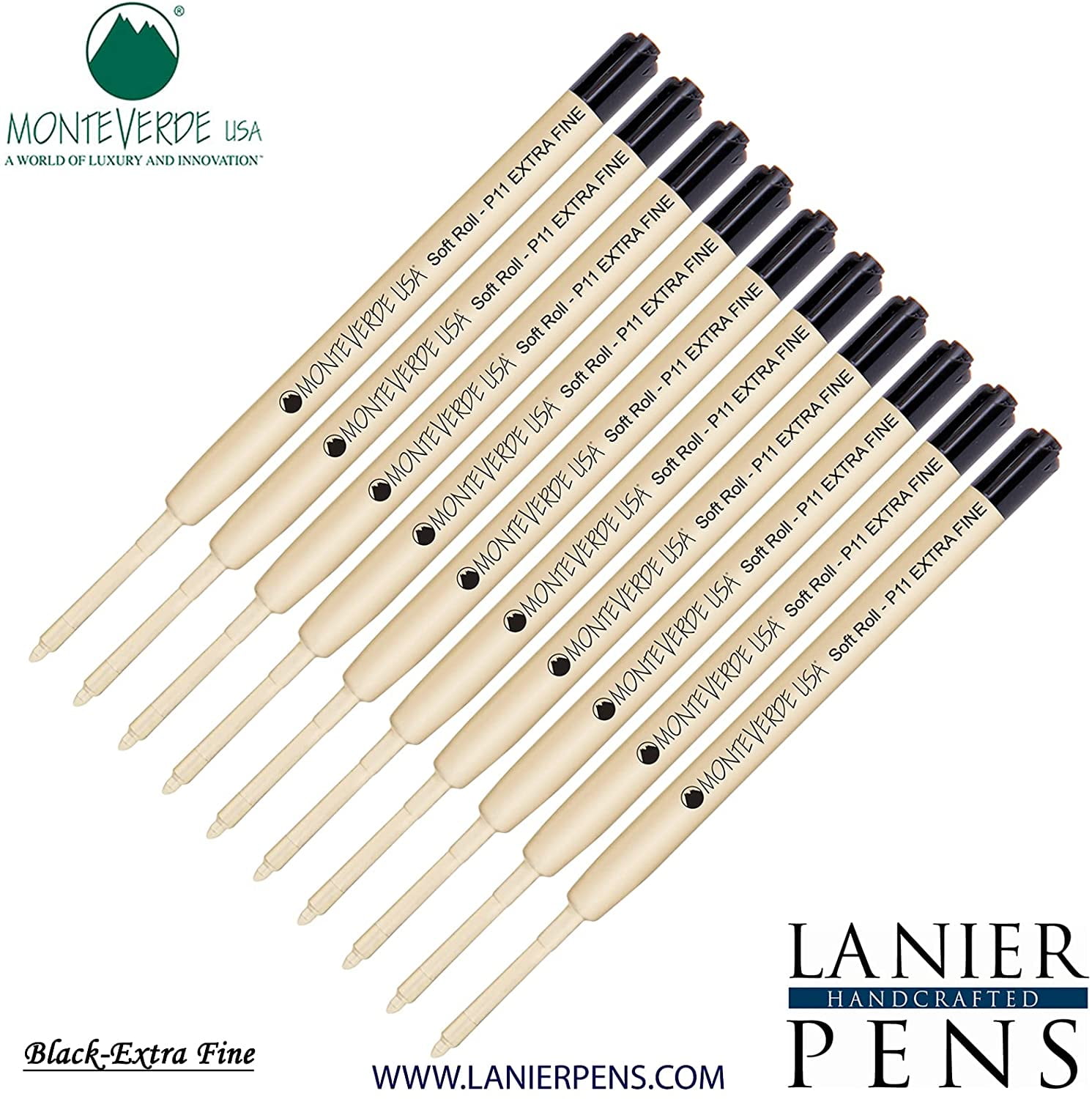 Lanier Combo Pack - 10 Pack - Monteverde Soft Roll Extra Fine Ballpoint ...