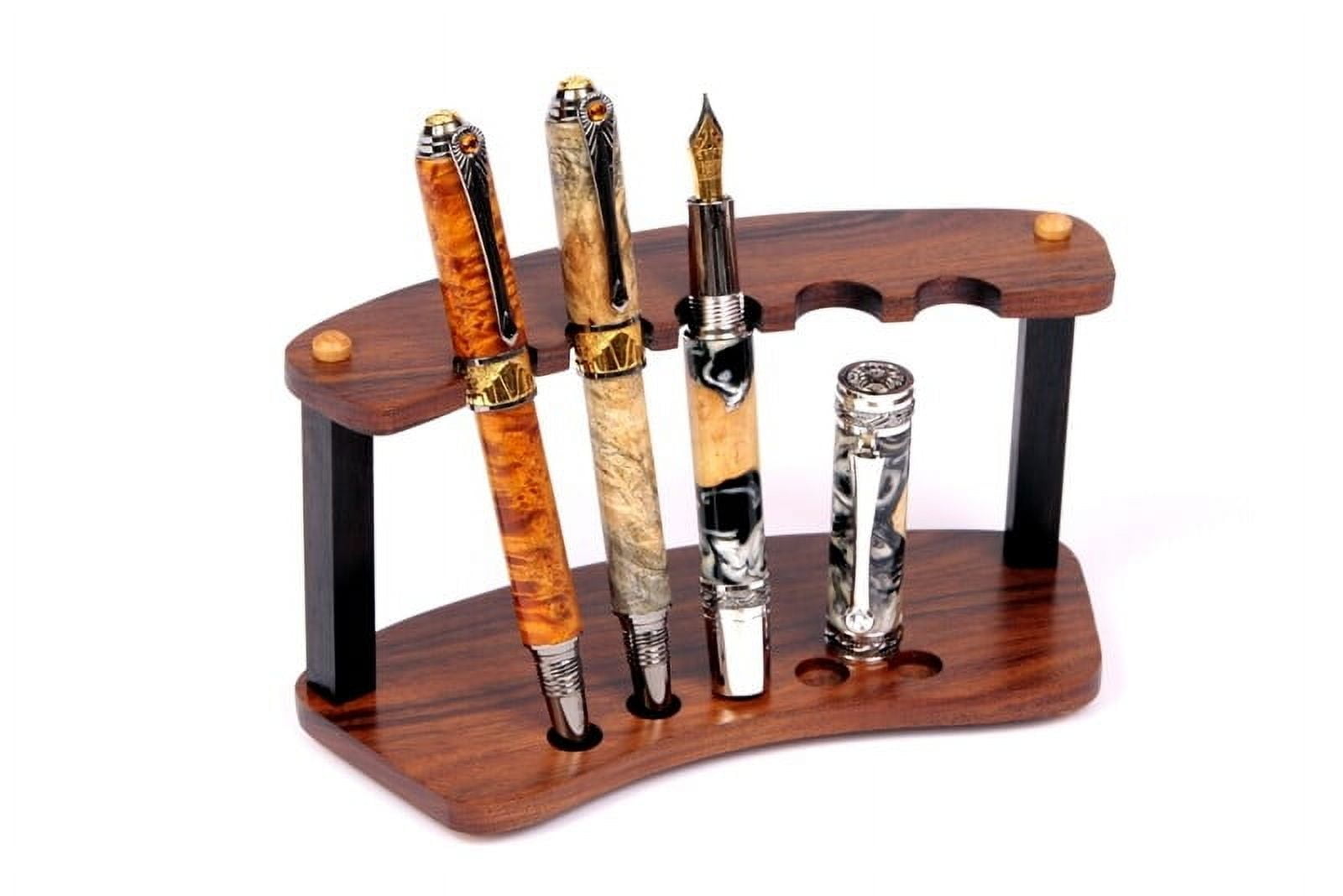 Lanier Pens - Round 5 Pen Rosewood and Ebony Upright Pen Stand ...
