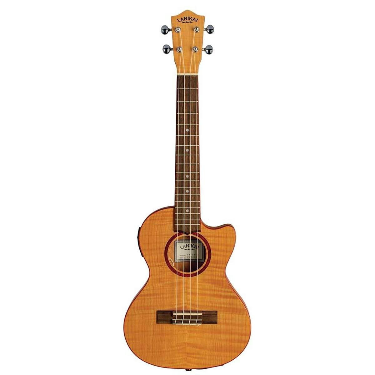 Lanikai FM-CETT Flame Maple Acoustic-Electric Thin Tenor Ukulele ...