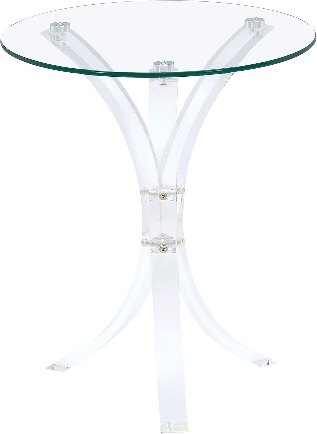- Laning - Glass and Acrylic - 18-Inch Round Tempered Glass Top Side ...