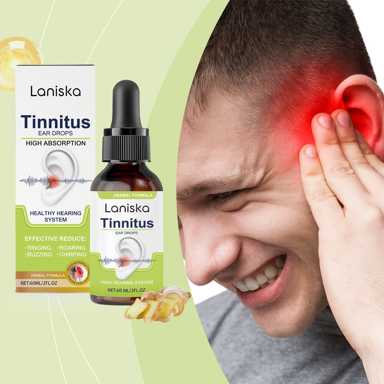 Laniska Tinnitus Care Agent - Tinnitus for Ringing Ears Effective Ear ...