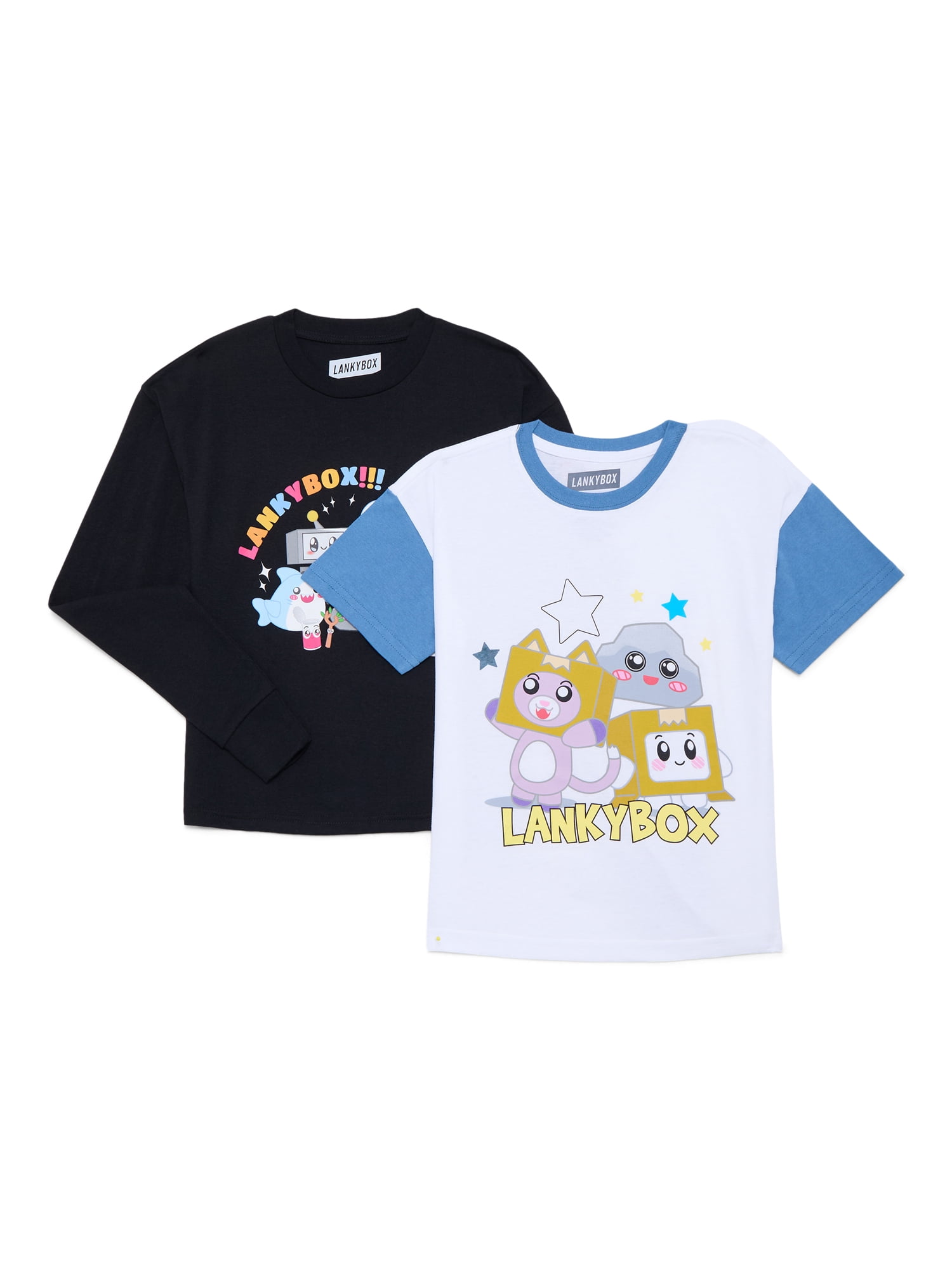Lanky Box Boys Graphic Short Sleeve and Long Sleeve T-Shirts, 2-Pack ...