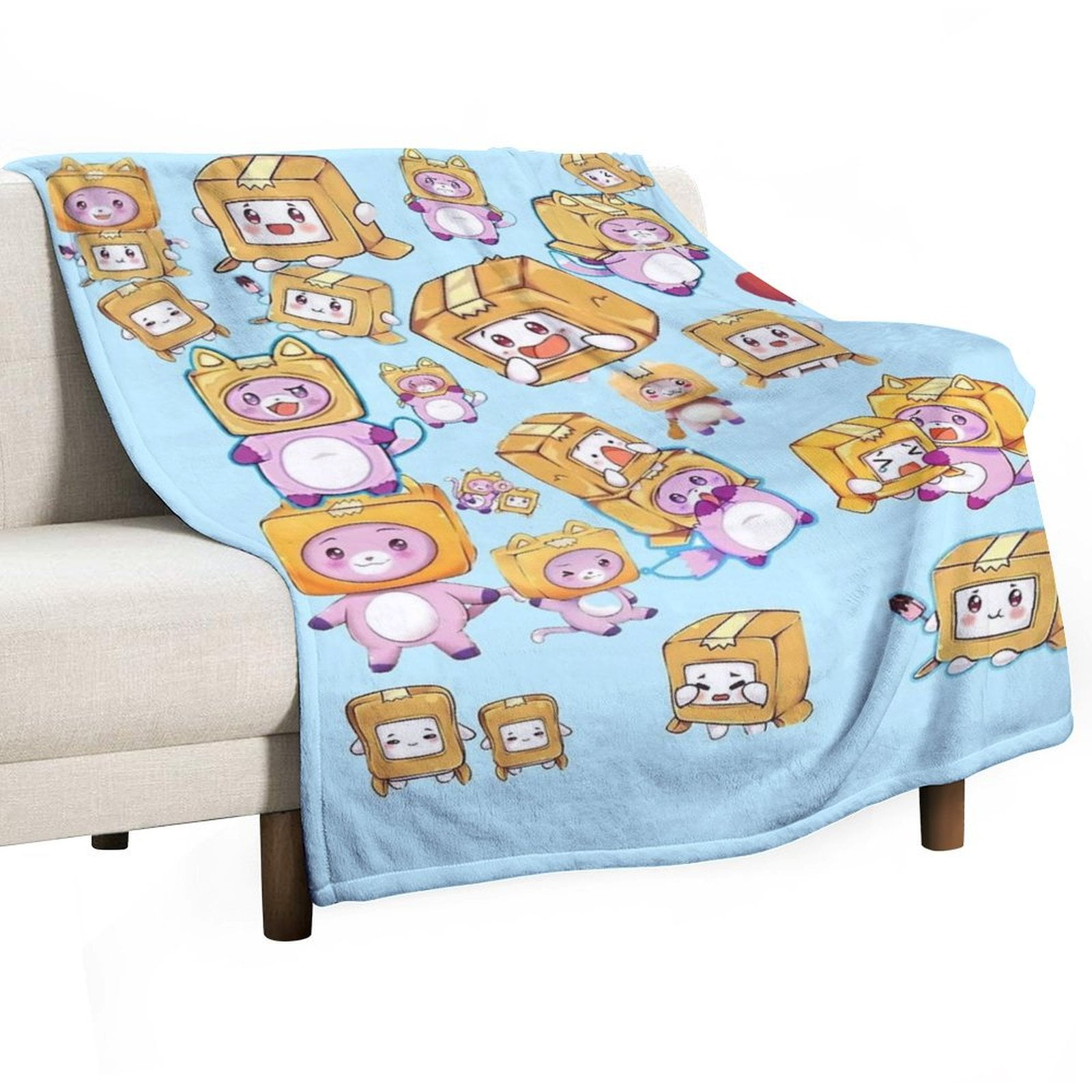 Lan_ky_Box Plush Throw Blanket - Measures 66"x90" - Kids Super Soft ...