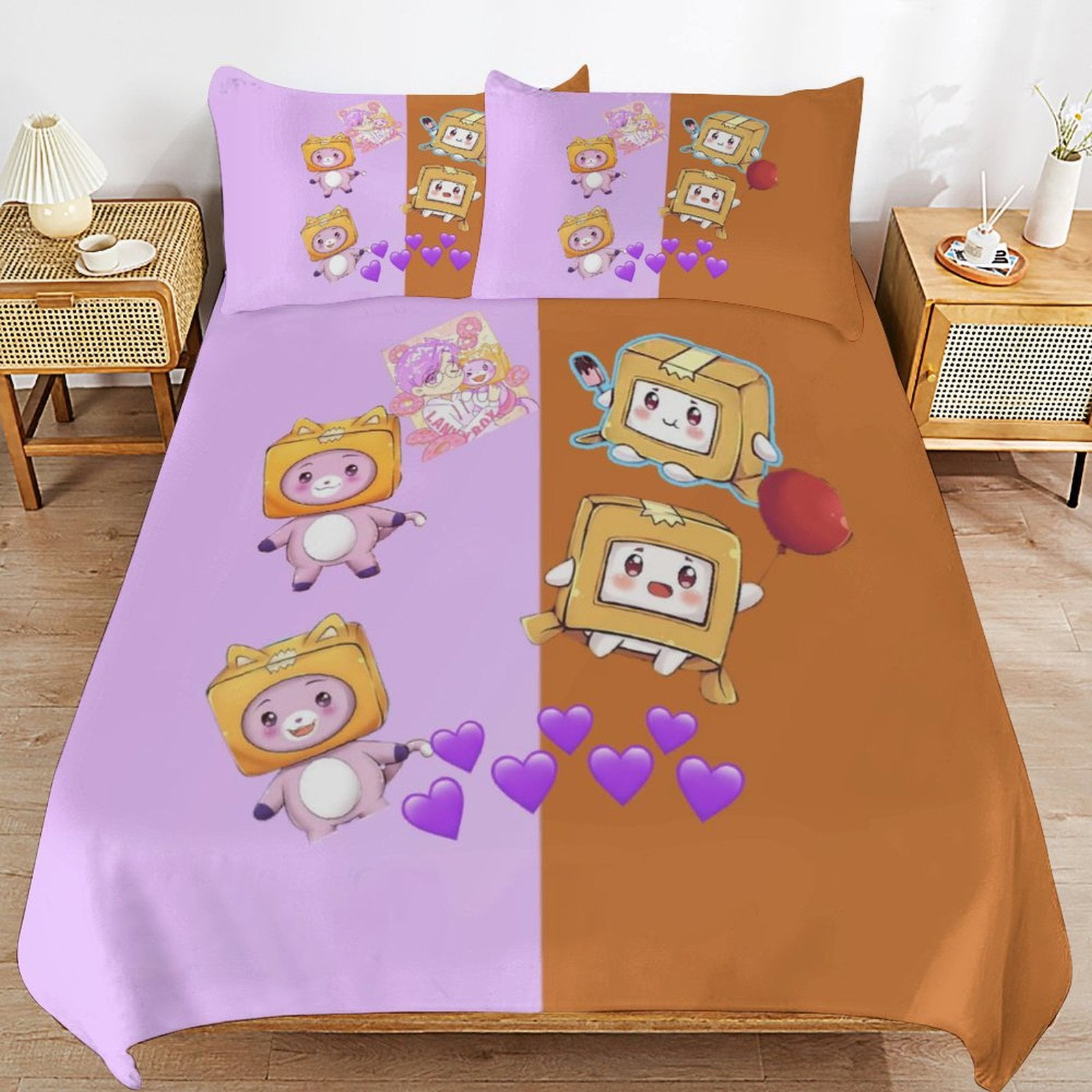 Lanky Cute Box 3-Piece All Season Bedding Set, Comforter Set with ...