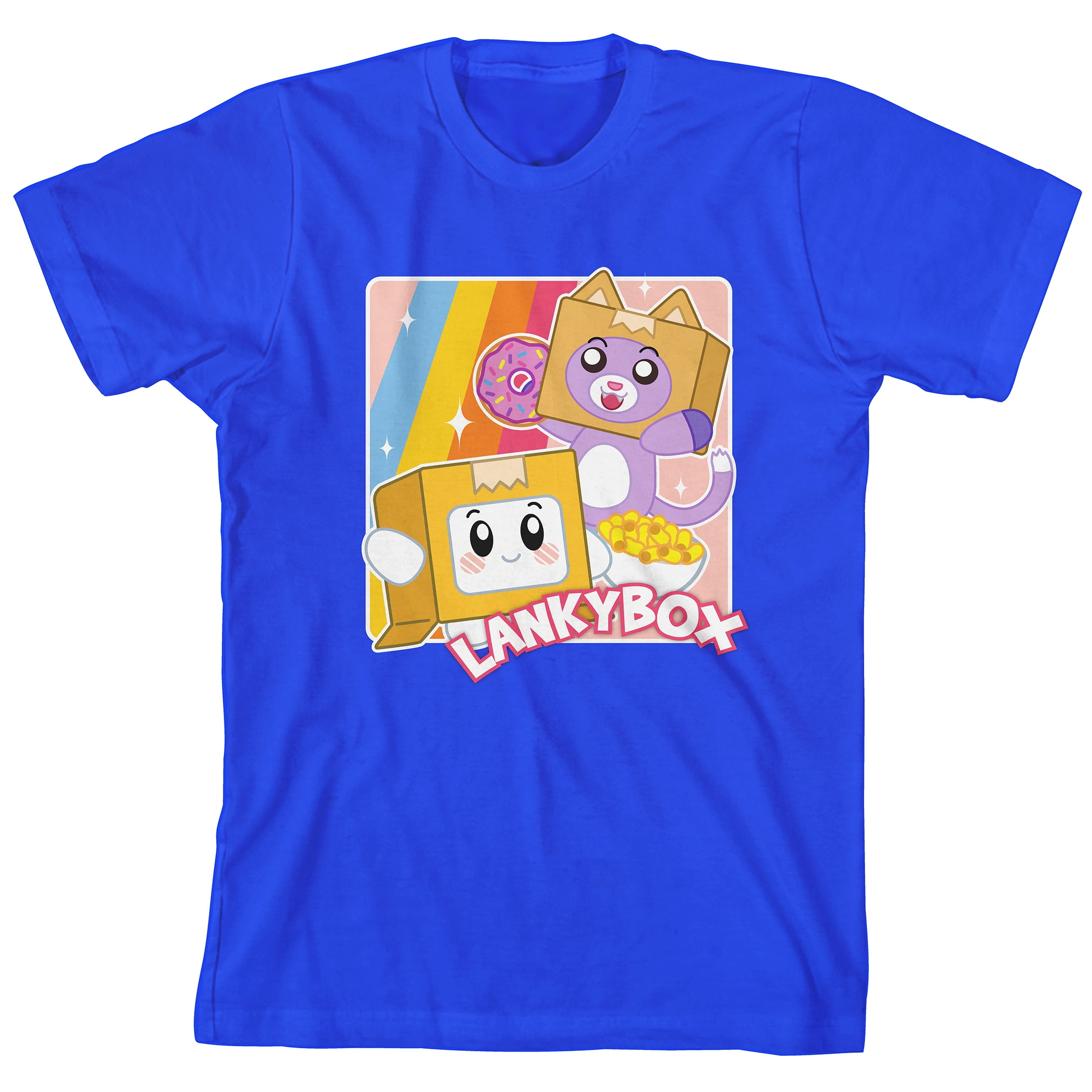 LankyBox Boxy & Foxy Crew Neck Short Sleeve Royal Blue Boy's T-shirt-XL ...