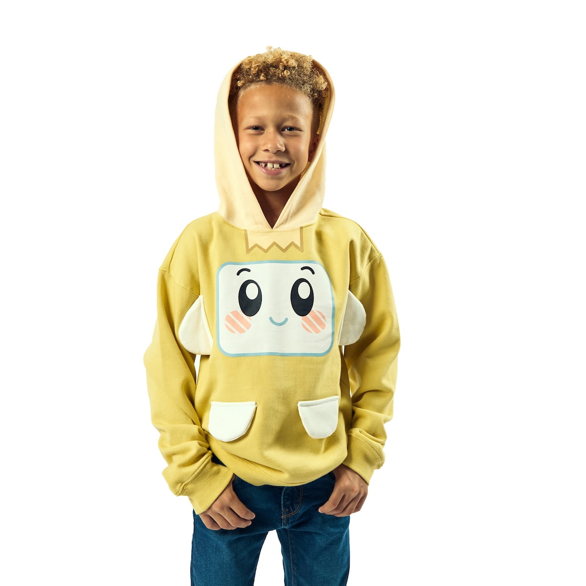 LankyBox Boxy Long Sleeve Boy's Yellow Cosplay Hoodie-10/12 - Walmart.com