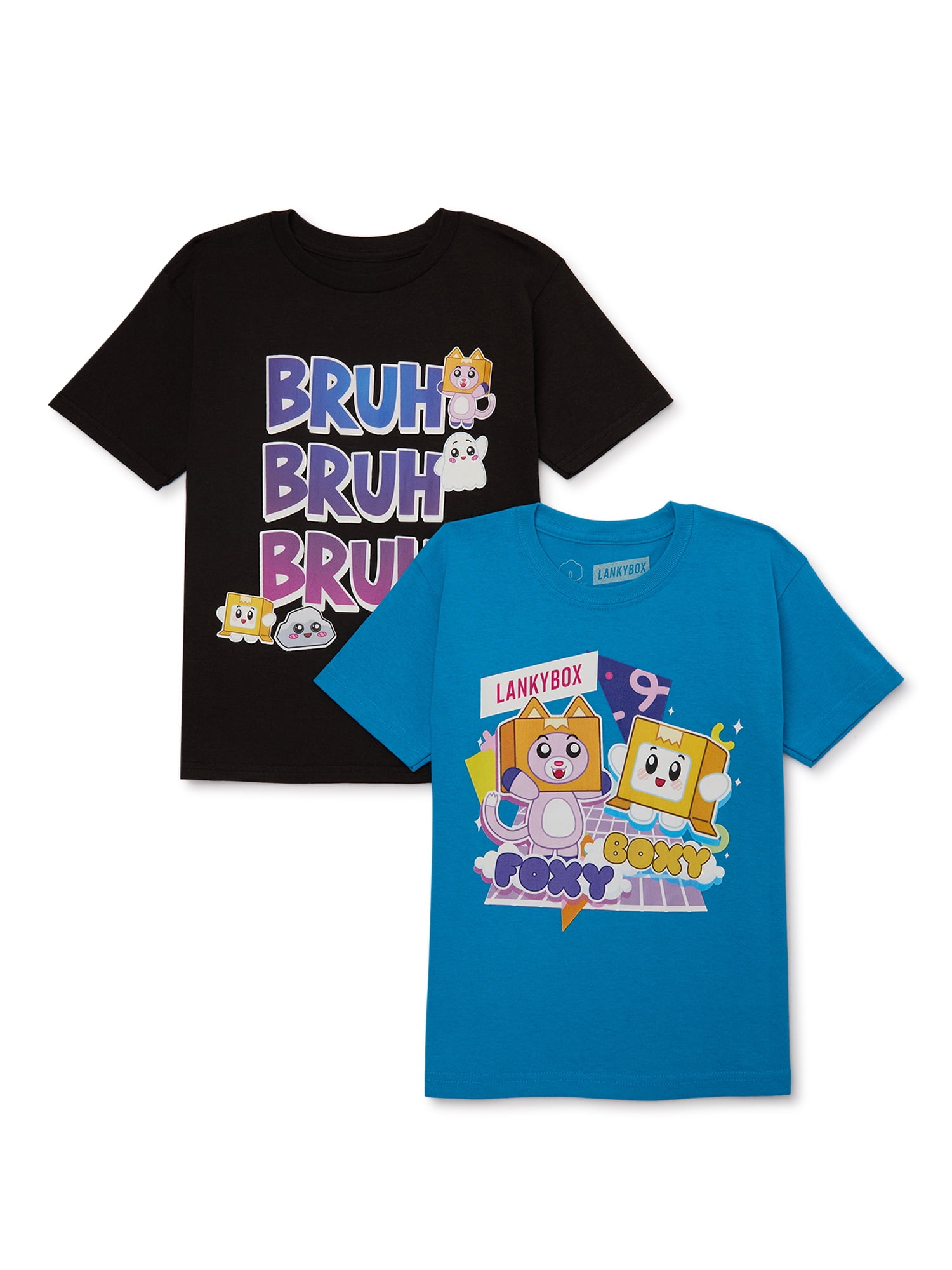 LankyBox Boys Tees 2-Pack - Fun Prints, 100% Cotton, XS-2XL - Walmart.com