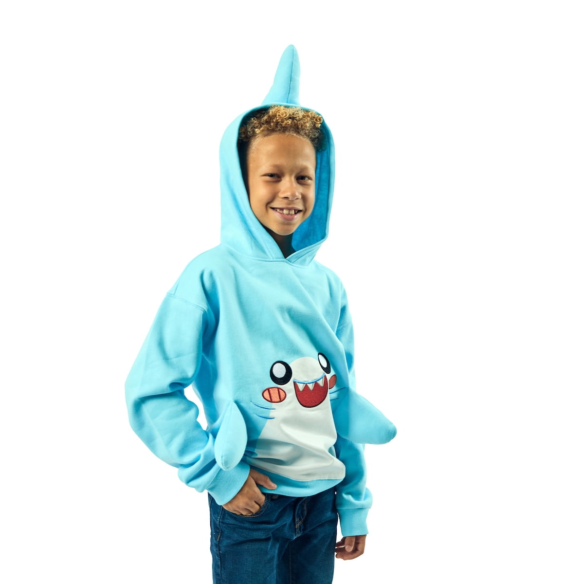 LankyBox Thicc Shark Long Sleeve Boy's Blue Cosplay Hoodie-3T - Walmart.com