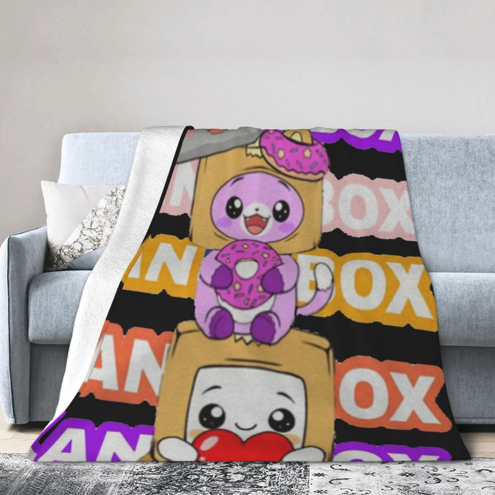 Lankybox Cartoon Throw Blanket, Super Soft Cozy Flannel Fleece Picnic ...