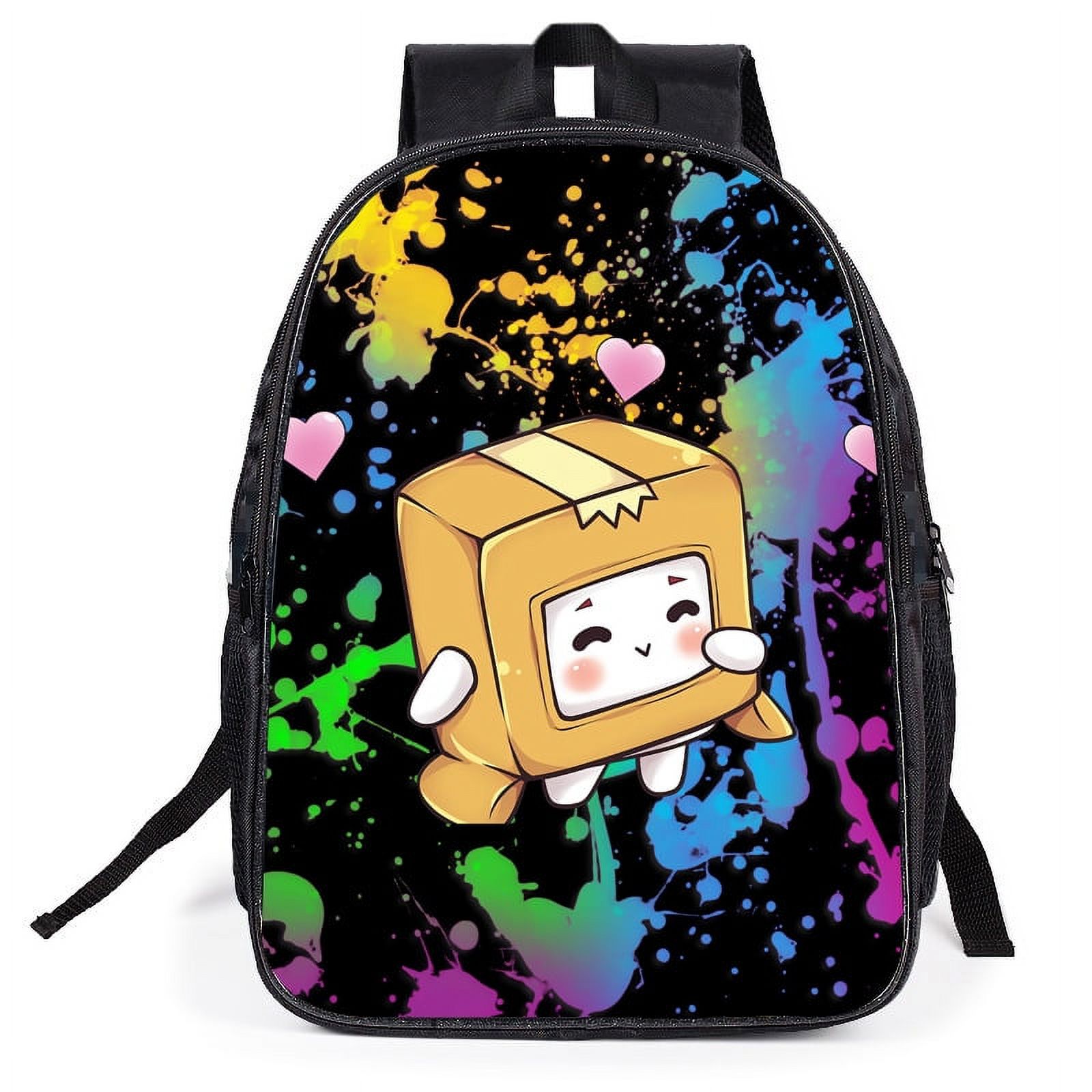 Lankybox cartoon print school bag kindergarten shoulder bag elementary ...