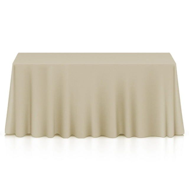Lann's Linens Polyester Tablecloth - 90" x 132" Rectangular - Beige ...