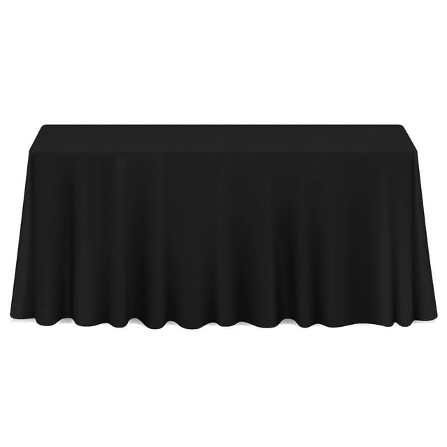 Lann's Linens Polyester Tablecloth - 90" x 132" Rectangular - Black - Walmart.com