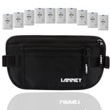 LANNEY Travel Money Belt, RFID Blocking Waist Wallet with 10 Sleeves ...
