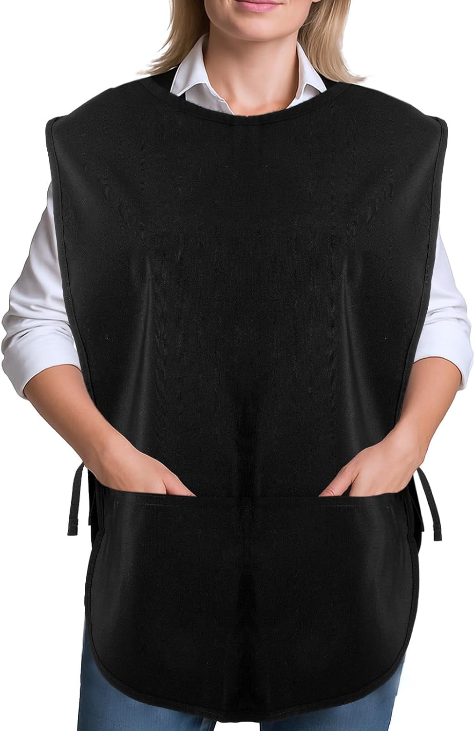 Lanola Cobbler Apron with Side Ties Smock Apron Pockets Vest Barber ...