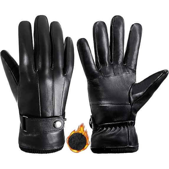 Lanola Genuine Sheepskin Leather Gloves for Men Winter Driving Warm ...
