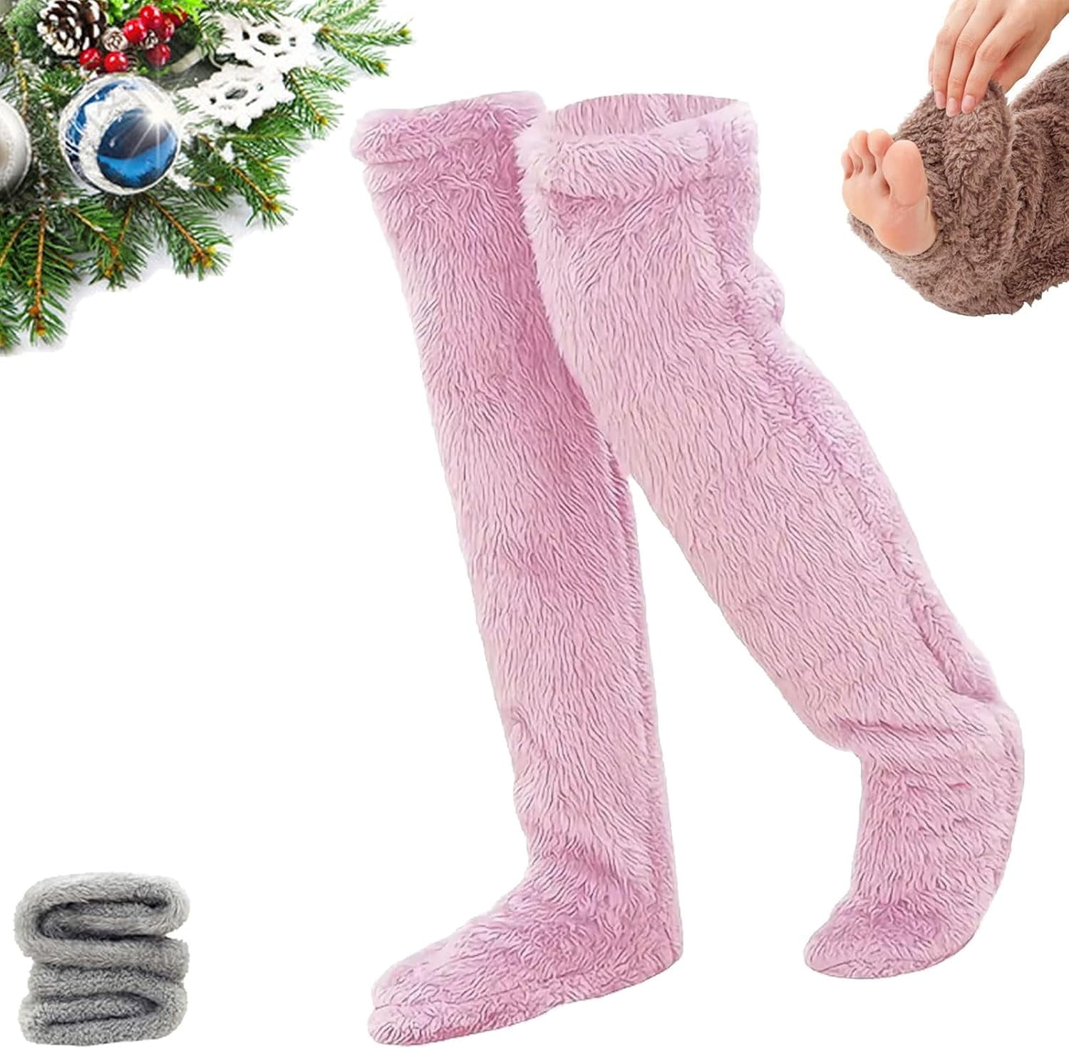 Lanola Goose down Knee Socks for Christmas, Soft Cozy over the Knee ...