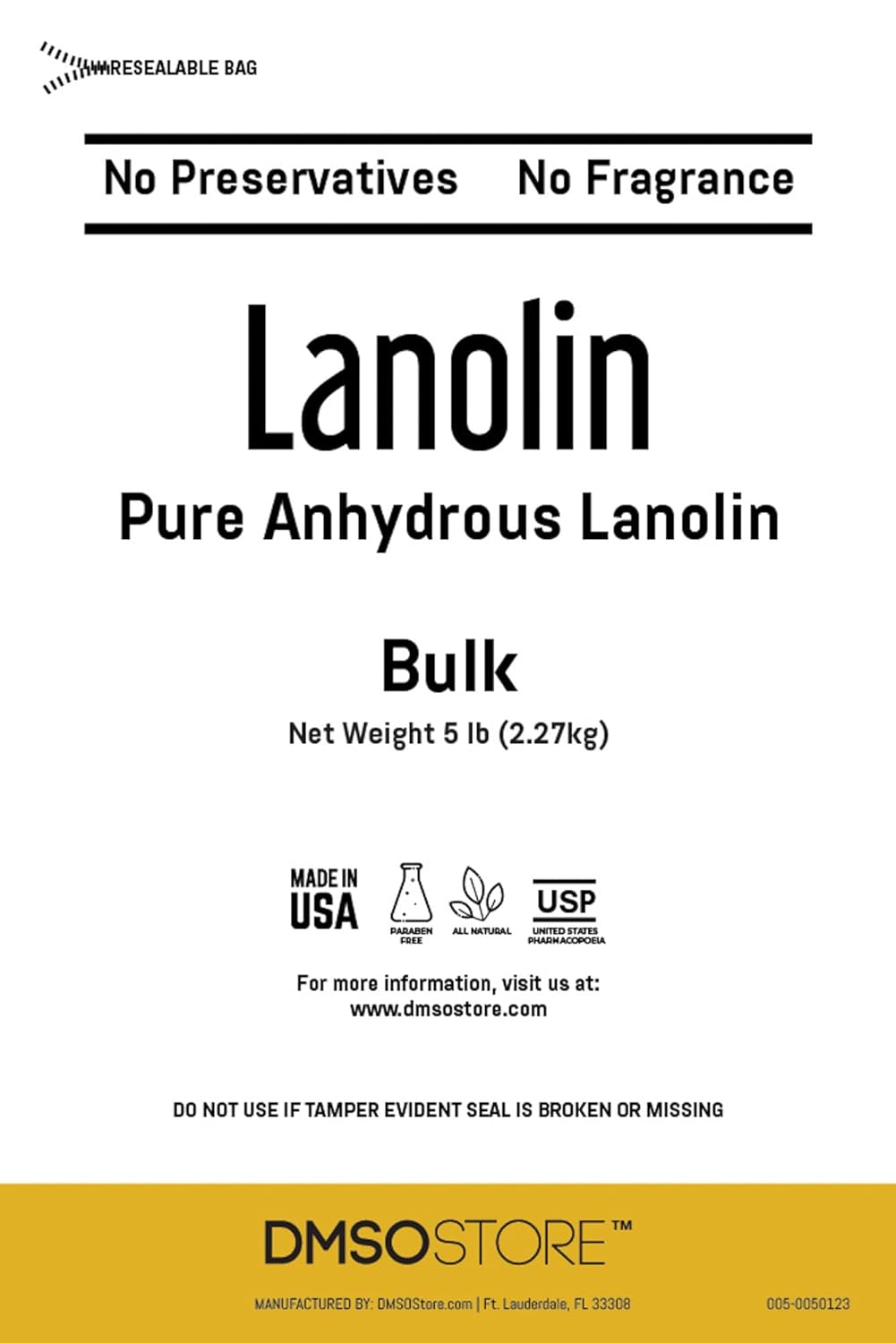 Lanolin 5 lbs Pure 100% USP grade. Skin protectorate and moisturizer ...