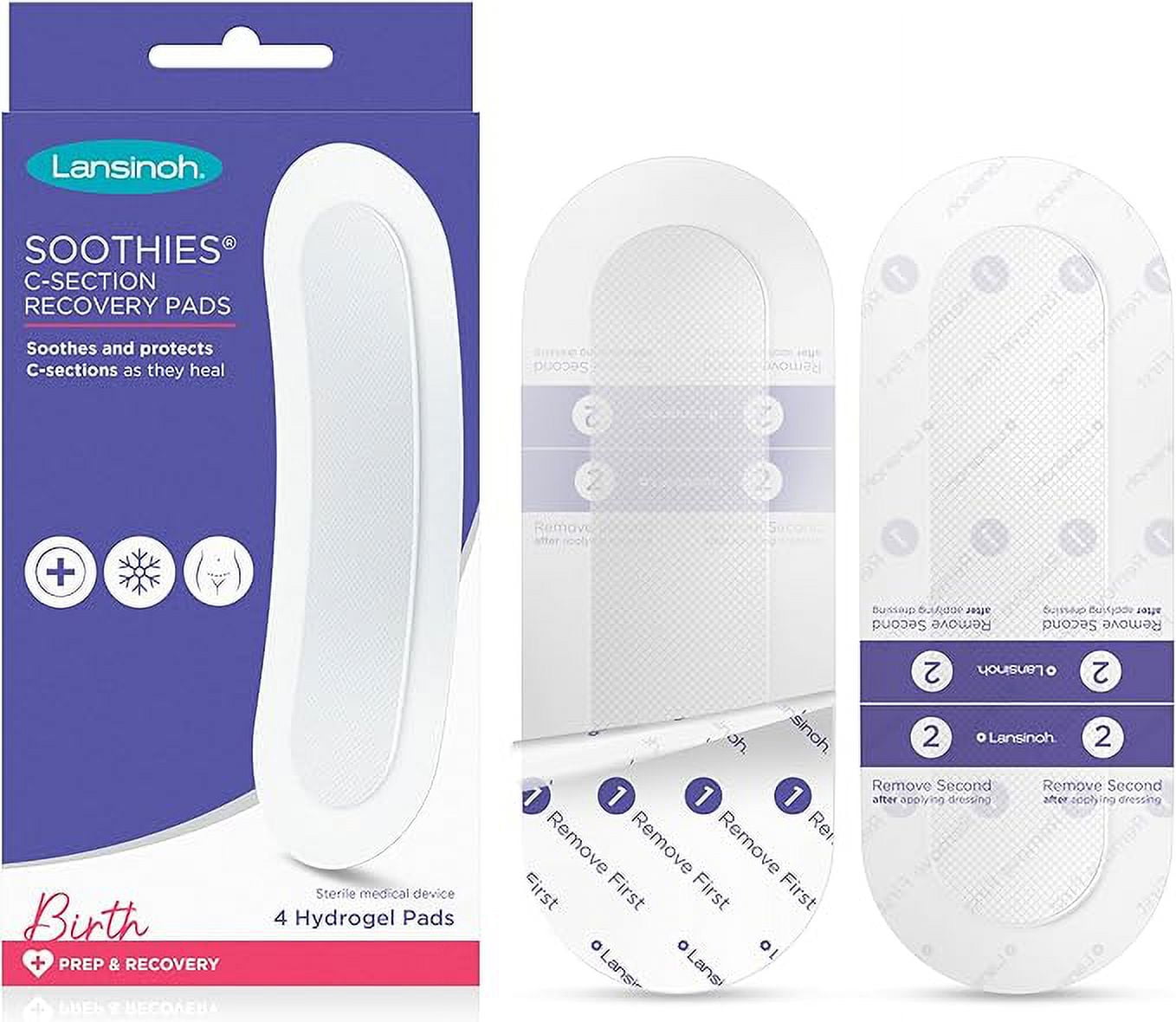 Lansinoh C-Section Recovery Pads, Postpartum C Section Essentials, 4 ...