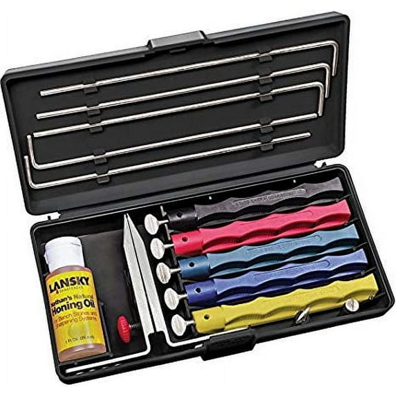 Lansky Deluxe 5-Stone Knife Sharpening System with Angle Guide Tool and ...