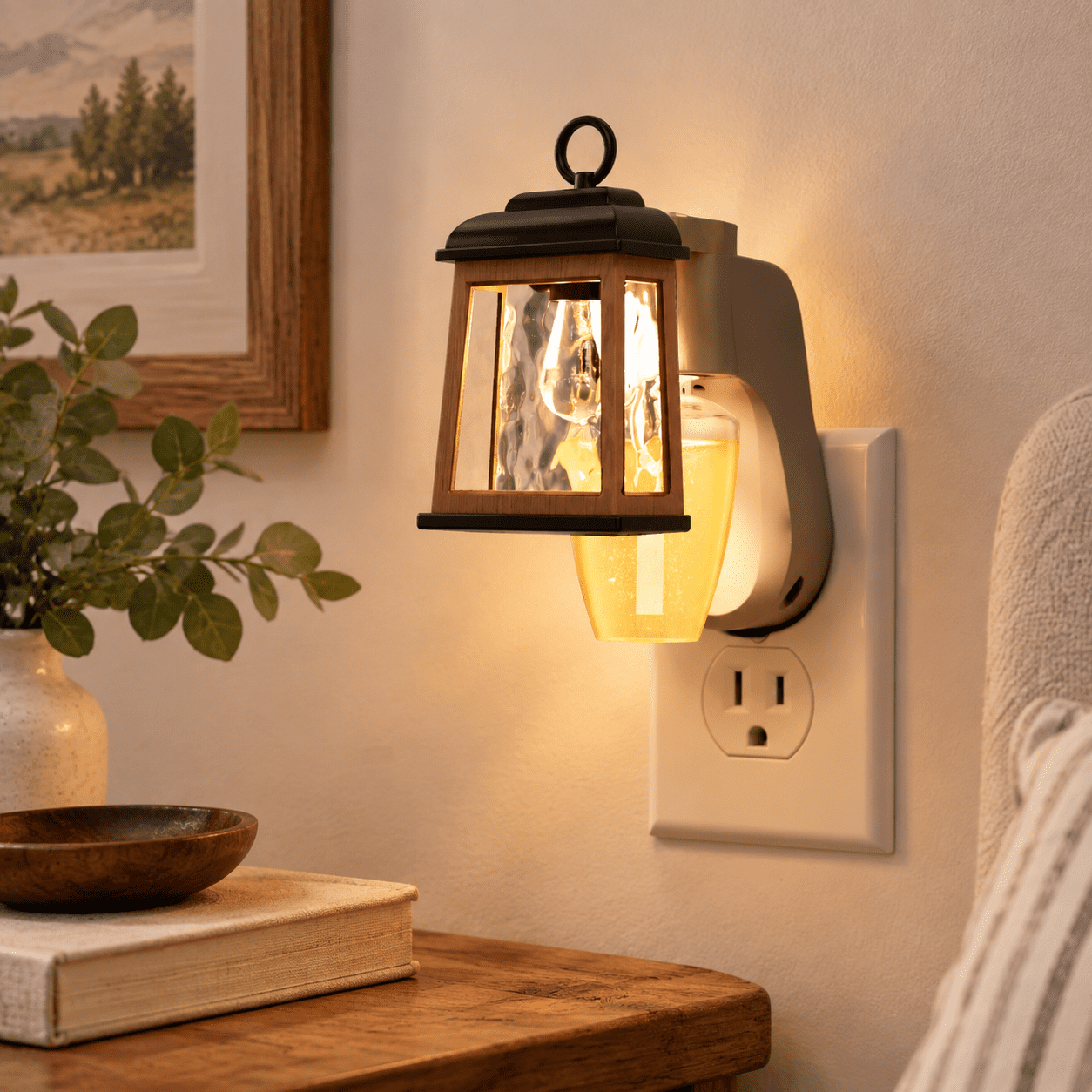 Lantern-3000K 1 Pack Wall Fragrance Plug In Night Light Adjustable ...